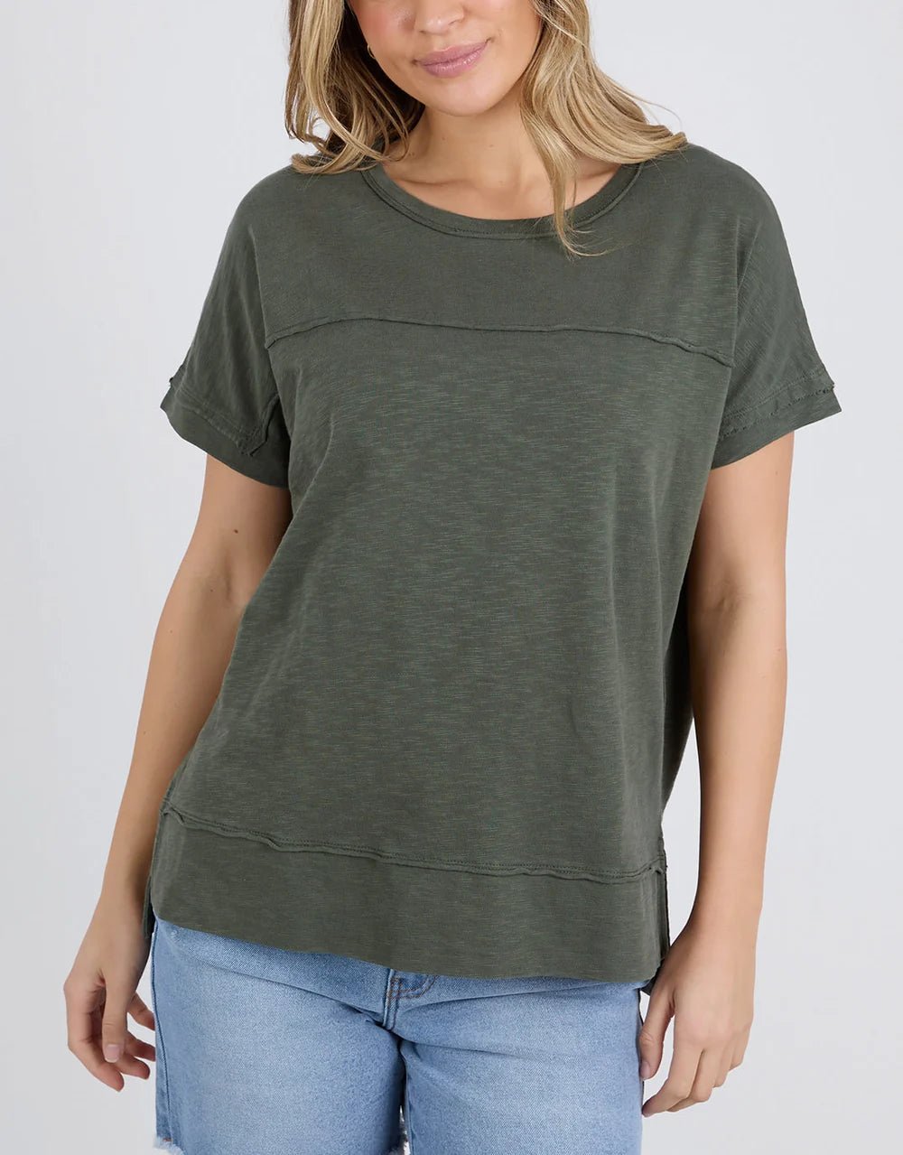 Foxwood Allison Tee Khaki | Women’s Cotton Casual T-Shirt – Ebony ...