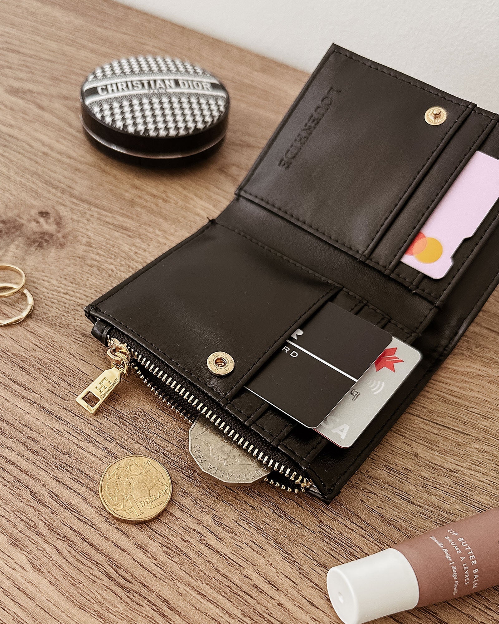 Louenhide Lily Woven Black Wallet – Slim RFID Purse – Ebony Boutique NZ