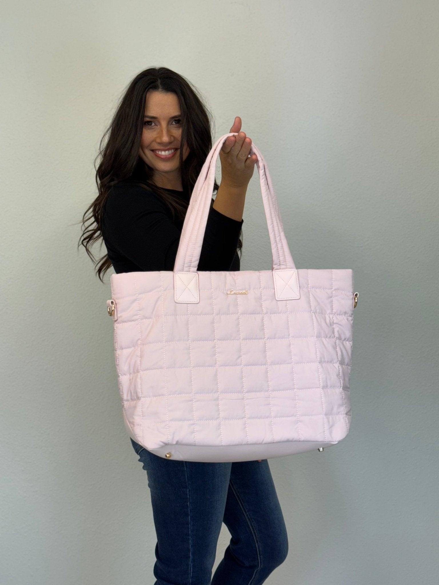 Lovevook | Eden 15.6 Inch Quilted Laptop Bag | Blush Pink | Nz – Ebony ...