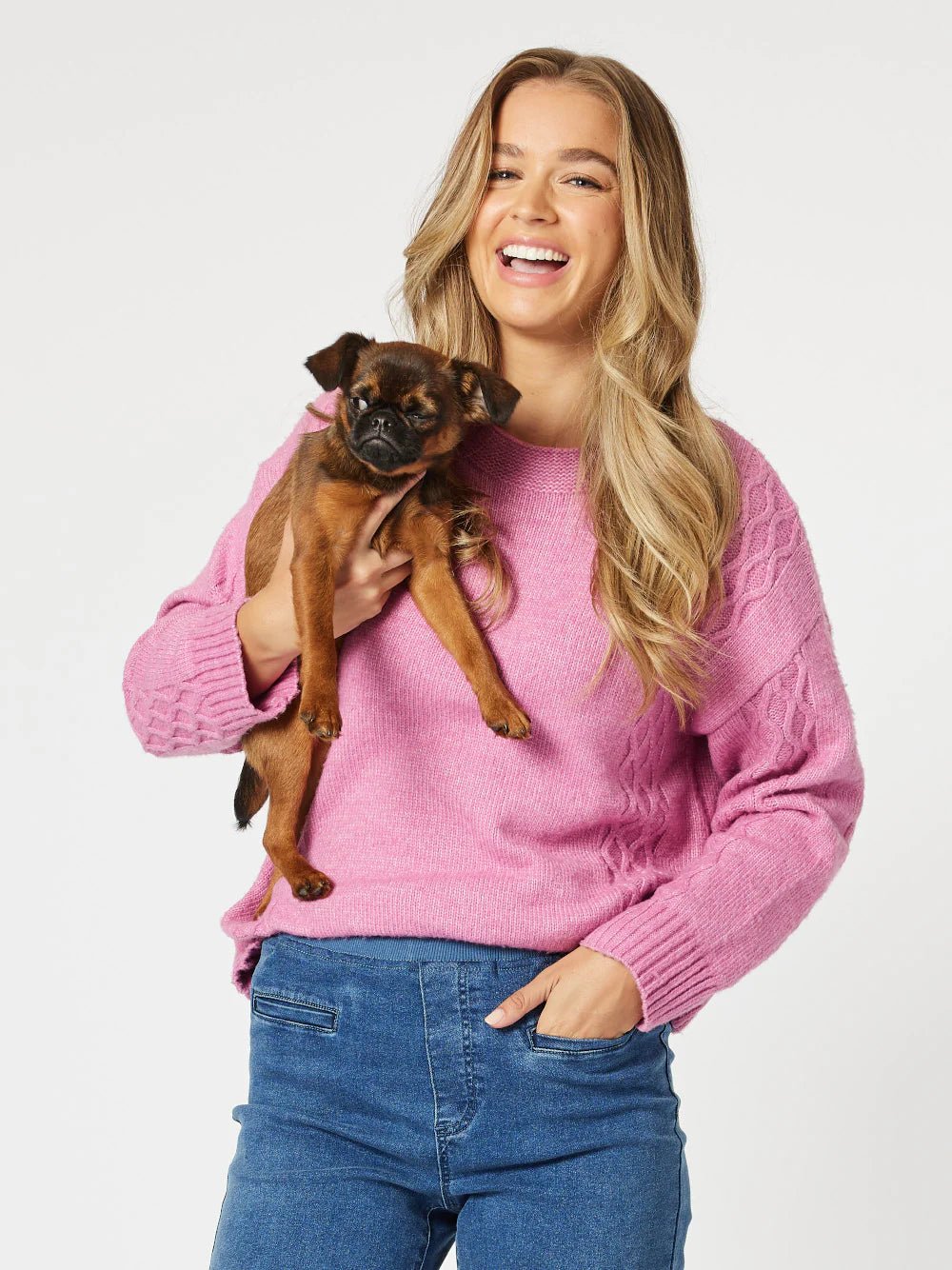 Threadz | Demi Diamond Knit | Blush | New Zealand – Ebony Boutique NZ